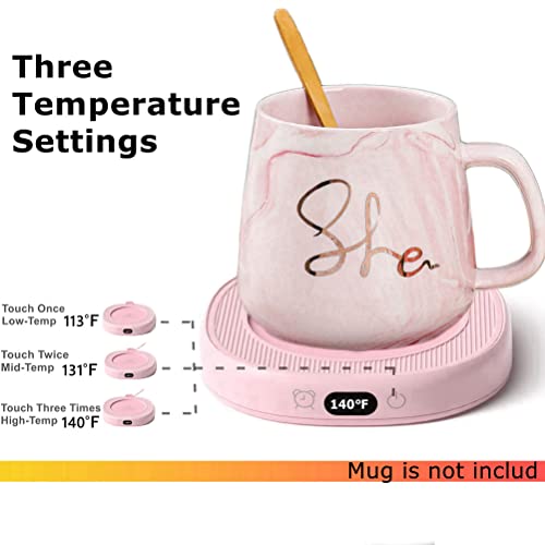 ARISKEY Mug Warmer,Coffee Warmer for Desk Coffee Cup Warmer Heating Plate Auto Shut Off,Smart Candle Warmer with 3 Temp and 4 Timer Settings,Electric Beverage Warmer Plate for Coffee,Tea (Up to 140β)