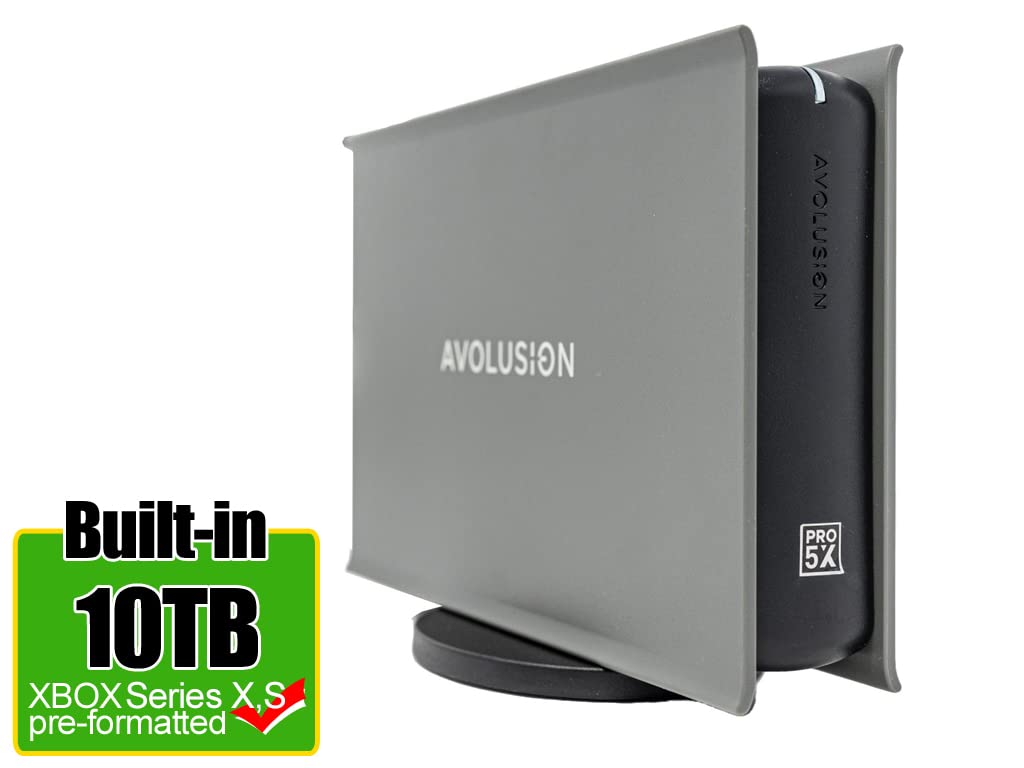 Avolusion PRO-5X Series 10TB USB 3.0 External Gaming Hard Drive for Xbox One Original, S & X (Grey) (Renewed)