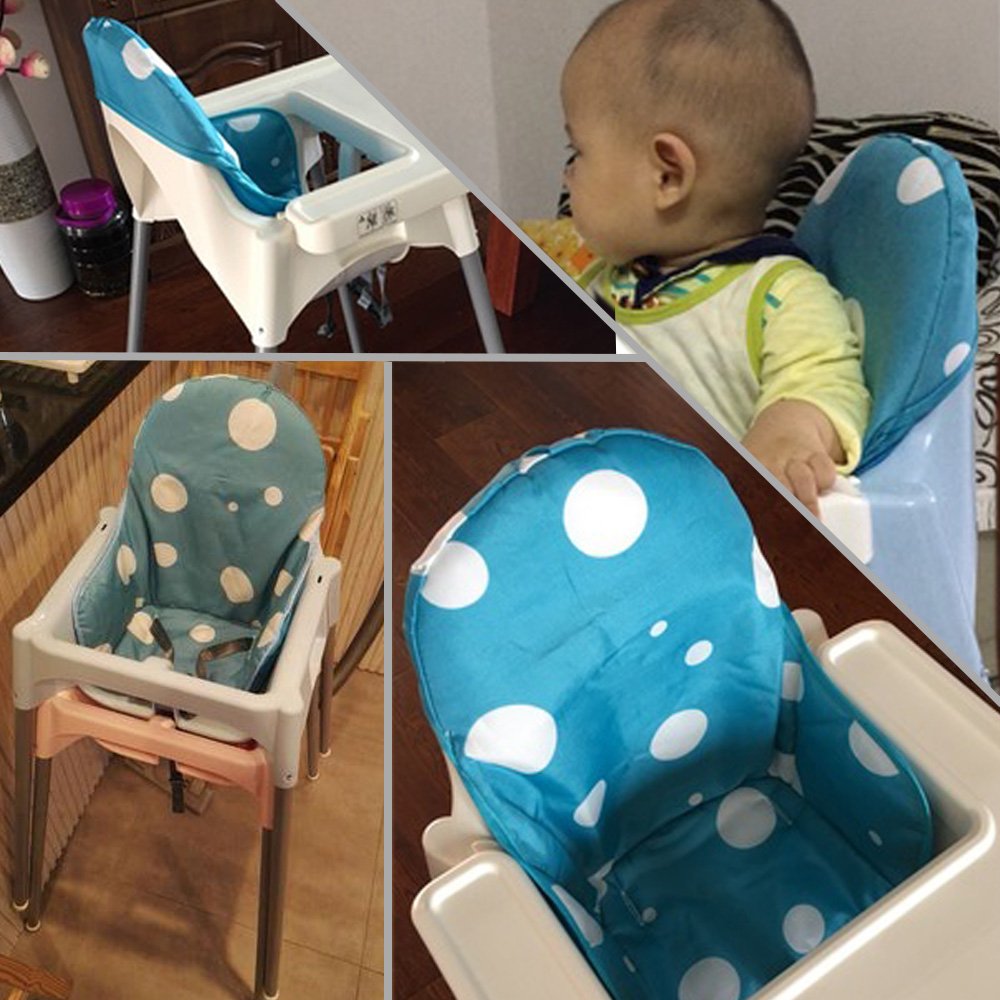 AT Seat Covers Cushion for IKEA Antilop Highchair, Washable Foldable Baby Highchair Cover IKEA Childs Chair Insert Mat Cushion(Blue)