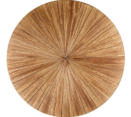 Coffee Tables for Living Room, Small Round Coffee Table with Storage, Mid Century Modern Solid Wood Coffee Table, Rustic Wooden Circle Center Table Living Room Furniture, Brown Tea Table