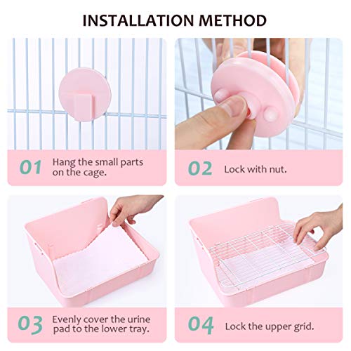 POPETPOP Small Pet Toilet Plastic Lightweight Multi- use Small Animal Potty Pet Pan Bunny Litter Box Pet Litter Box for Hamster Rabbit Pig Chinchilla Ferret