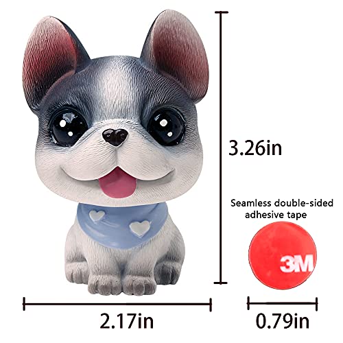 ANWoRLeT Bobble Head Figures, Dog Bobbleheads for Car Dashboard，Animal Bobble Head，Car Dashboard Decorations,Puppy，Bobbing Head Dogs for Car,Kid's Gift (French Bulldog)