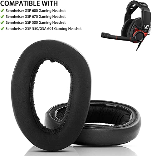 GSP 600 Ear Pads Cushions Headphones Replacement Parts Accessories Compatible with Sennheiser GSP 670 GSP 500 GSP 600 Gaming Headset, Easy to Install