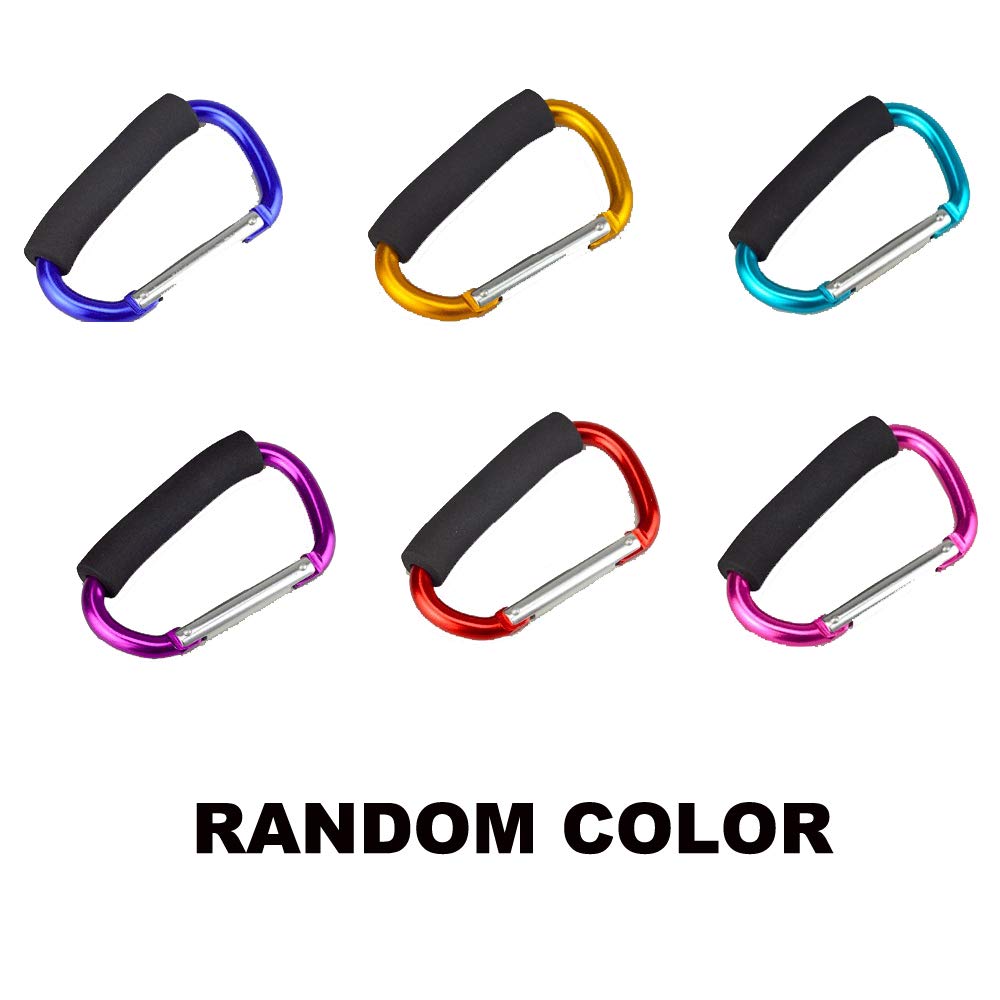 2 Pcs D Shape Large Buggy Carabiner Hook Pram Pushchair Stroller Clip for Strollers Prams Pushchairs and to Hand Carry Your Shopping Bags