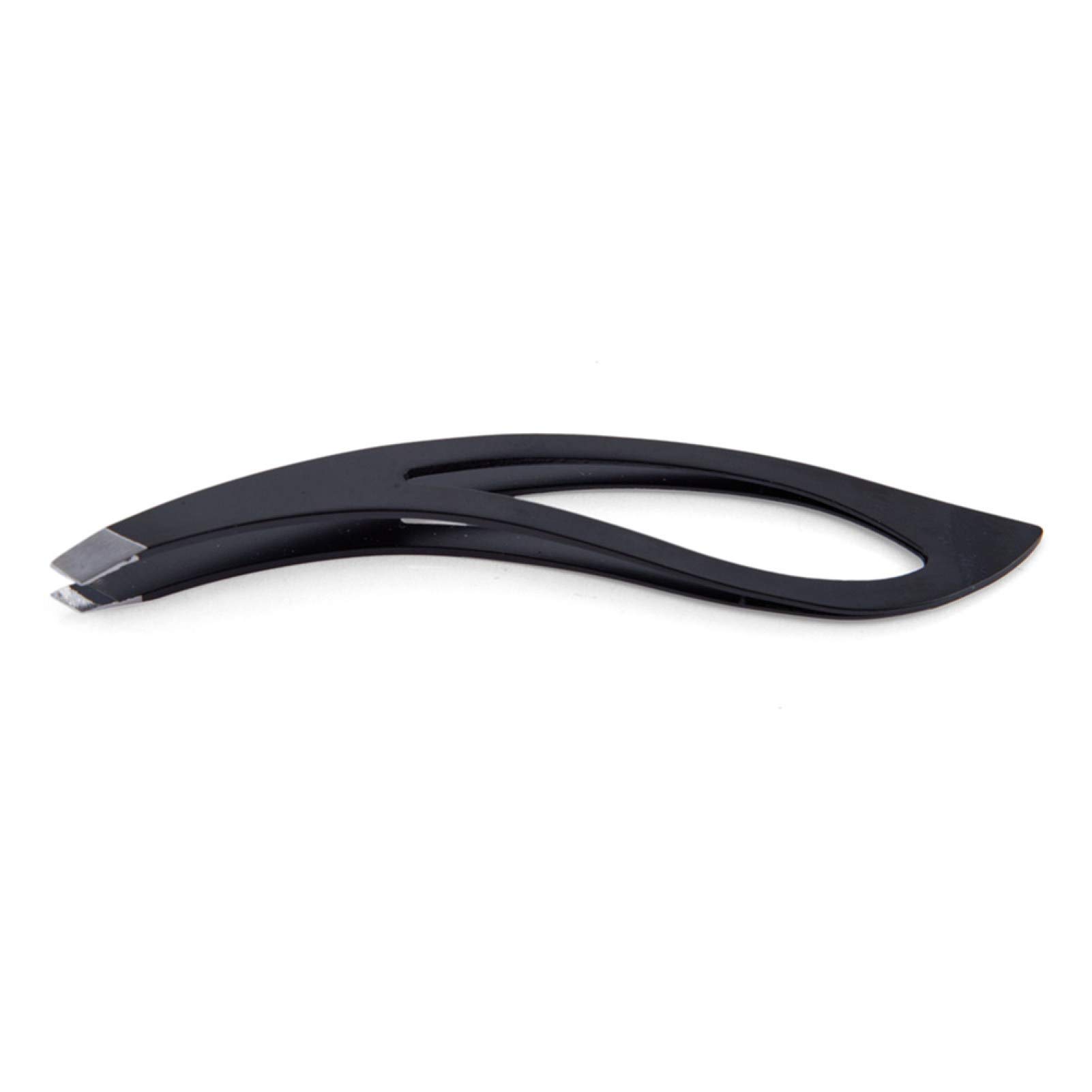 Gaweb Tweezers, Curve Stainless Steel Hollowed Leaf Eyebrow Tweezer Women Hair Remove Clip Tool - Black, A, (1220459-Gaweb1)
