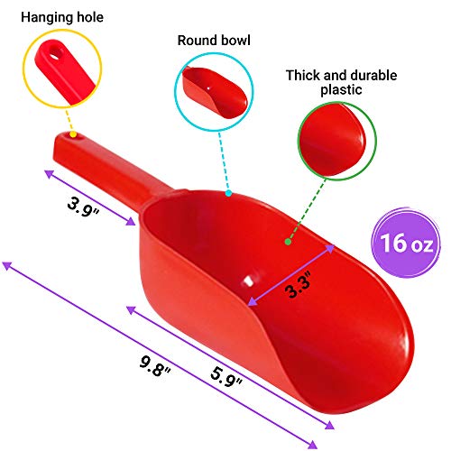 CUSINIUM Red Popcorn Plastic Scoop with Popcorn Salt Shaker (Handle, Plastic Cap) - Popcorn Concession Supplies Bundle
