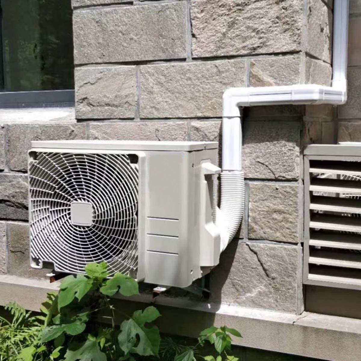 AC Parts 4'' 17 Ft Mini Split Line Set Cover, PVC Decorative Pipe Line Cover Kit for Ductless Mini Split Air Conditioner Accessories, Central AC and Heat Pump