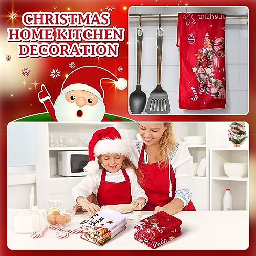 6 Packs Christmas Gingerbread Man Kitchen Hand Towels 12 x 18 Inch Gingerbread Man Kitchen Towels and Dish Towels Set Wash Cloths Towels for Christmas African Drying, Cleaning, Cooking Baking