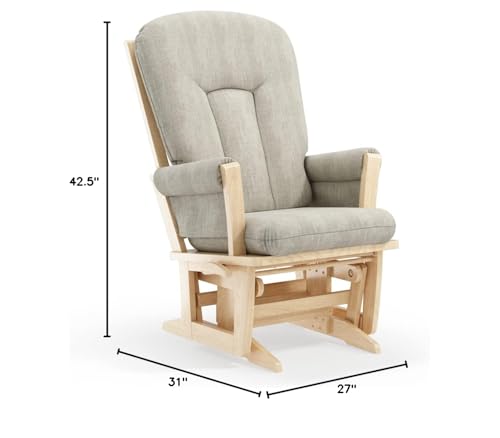 Dutailier Rose 2850 Wooden Glider Multiposition-Lock Recline, Natural/Popular Grey
