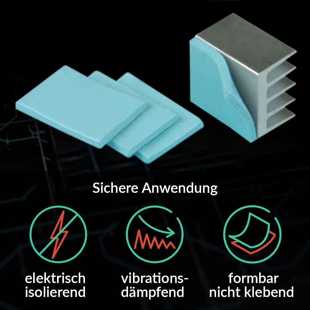 ARCTIC TP-2 (APT2560): Performance Thermal Pad, 50 x 50 x 1.0 mm (1 Piece) - Thermal pad, Excellent Heat Conduction, Low Hardness, Ideal Gap Filler, Easy Installation, Safe handling - Blue