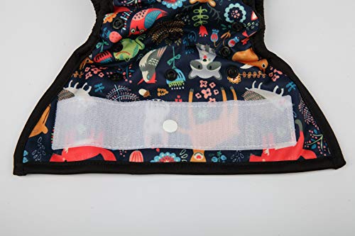 Baby Cloth Diaper Cover Nappy Hook and Loop Double Gusset (Hedgehog Deers) 1 Count (Pack of 1)
