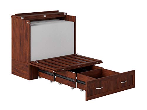 AFI Southampton Murphy Bed Chest with Charging Station, Twin XL, Walnut