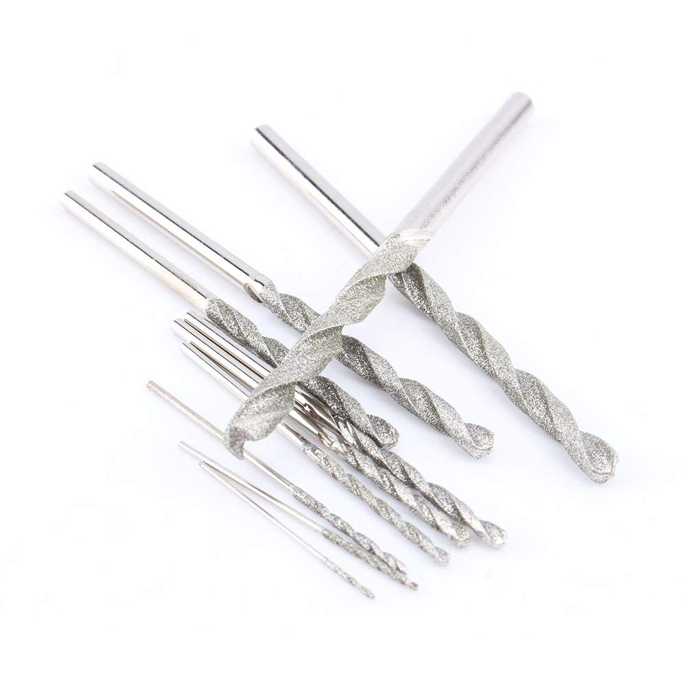 Drill Bits, Bits for Cutting Glass 10PCS Tipped Drill Bit, Drill Bits for Stone, Drill Bits for Glass Tile Stone, 0.8-4.0mm