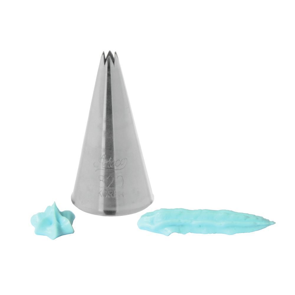 Ateco # 820 - Open Star Pastry Tip .16'' Opening Diameter- Stainless Steel by Ateco
