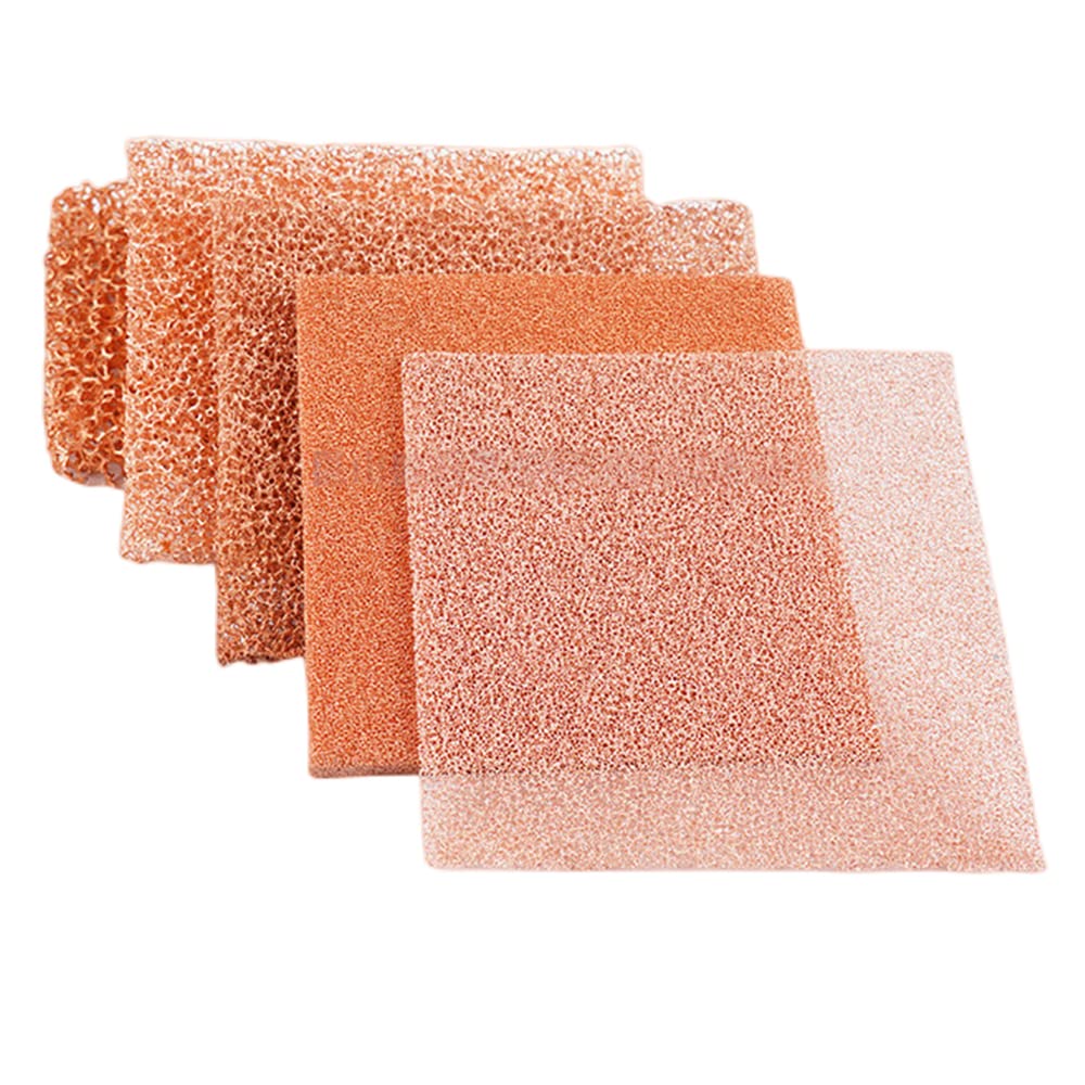 5PPI-130PPI Porous Foam Copper CU Metal Foam Sponge Copper (300×300×5mm, 1)