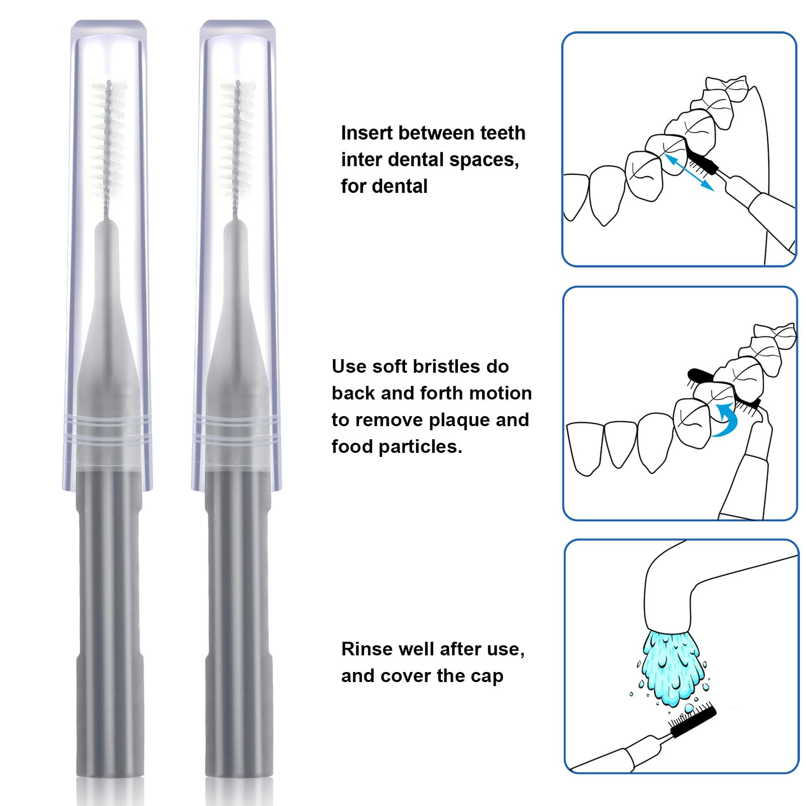 Patelai 100 Pieces Braces Brush for Cleaner Interdental Brush Toothpick Dental Flossing Head Oral Hygiene Flosser Tooth Cleaning Tool (Stylish Colors)