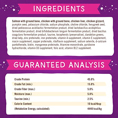 Stella & Chewy’s Freeze-Dried Raw Marie’s Magical Dinner Dust – Grain Free, Protein Rich Cat & Kitten Food Topper – Wild-Caught Salmon & Cage-Free Chicken Recipe – 7 oz Bag