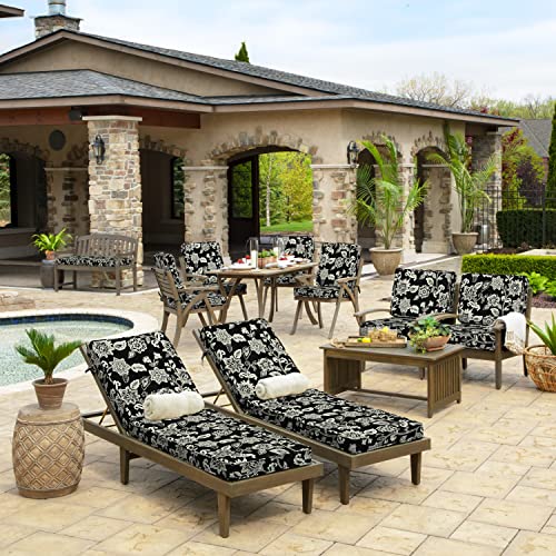 Arden Selections ProFoam Essentials Outdoor Bench Cushion 18 x 46, Ashland Black Jacobean
