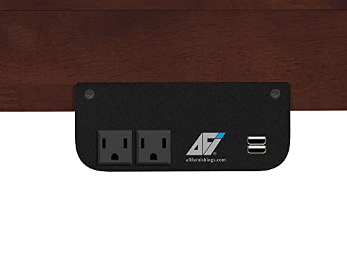 AFI, Northampton Murphy Bed Desk with Premium 6 Inch Folding Memory Foam Mattress and Built-in Charger, Full Size, Walnut