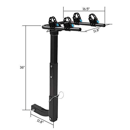 2-Bike Carrier Hanging Hitch Rack Foldable Transport Rack for Cars Trucks SUVs Black