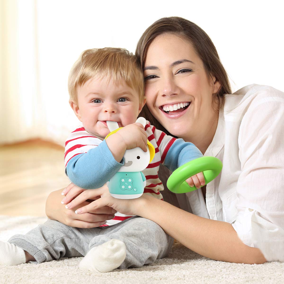 Alilo Smart Learning Robot Bunny Toy, Rabbit Montessori Education Toy with New Deluxe Bluetooth and Lights Model, Bedtime Storytelling, Gift Present for 8-48 Months Baby Kids Infants Toddlers