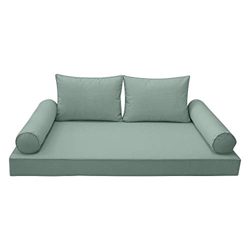 Prolinemax |Cover ONLY| Outdoor Style 1 Crib Piped Trim Daybed Mattress Bolster Pillow Fitted Sheet AD002