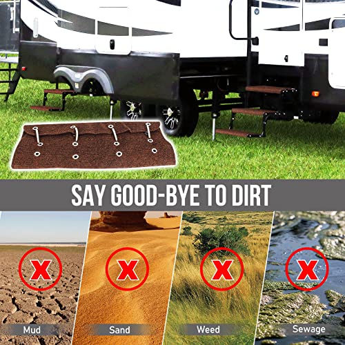 Afurkuot RV Step Covers 2 Pack, RV Step Rugs Stair Carpets Camper Step Cover 22” Wide Wrap Around Cover for RV Stair Camper Trailer Motorhome, Pack of 2 Camper Stairs Carpet, RV Accessories