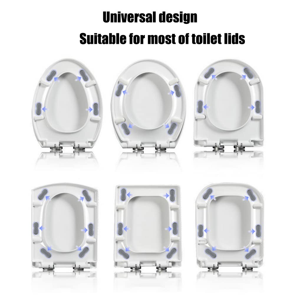 8 Pieces Bidet Toilet Seat Bumpers Height-increasing Pads Universal Toilet Seat Buffer with Strong Adhesive Rubber Bumpers Pads Replacement for Home Hotel Hospital School