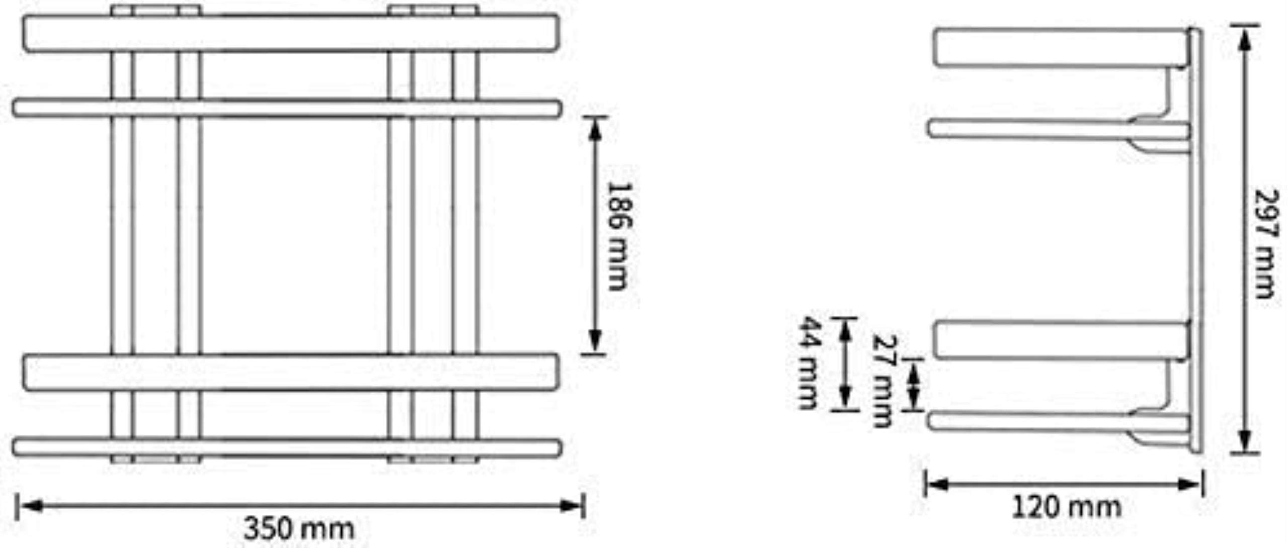 HYJMJJ Wall Mounted Coat Rack, Double Bathroom Glass Shelf Bathroom Shelf, Rust Swept Stainless Steel Shelves -71,for Home Kitchen