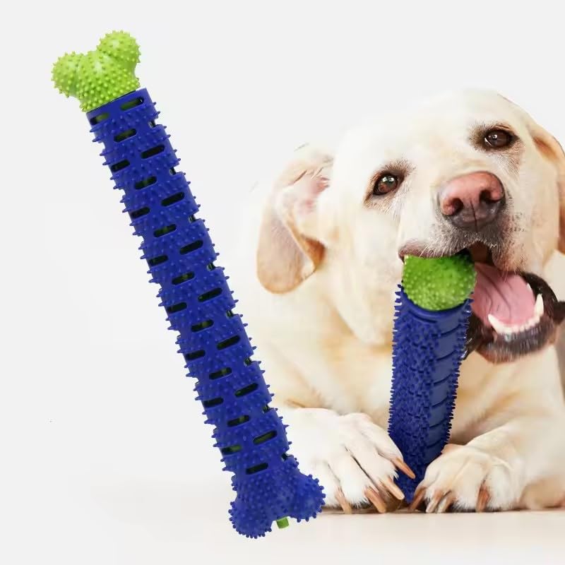 2-in-1 Durable Pet Chew Toy with Squeaker, Non-Toxic Rubber