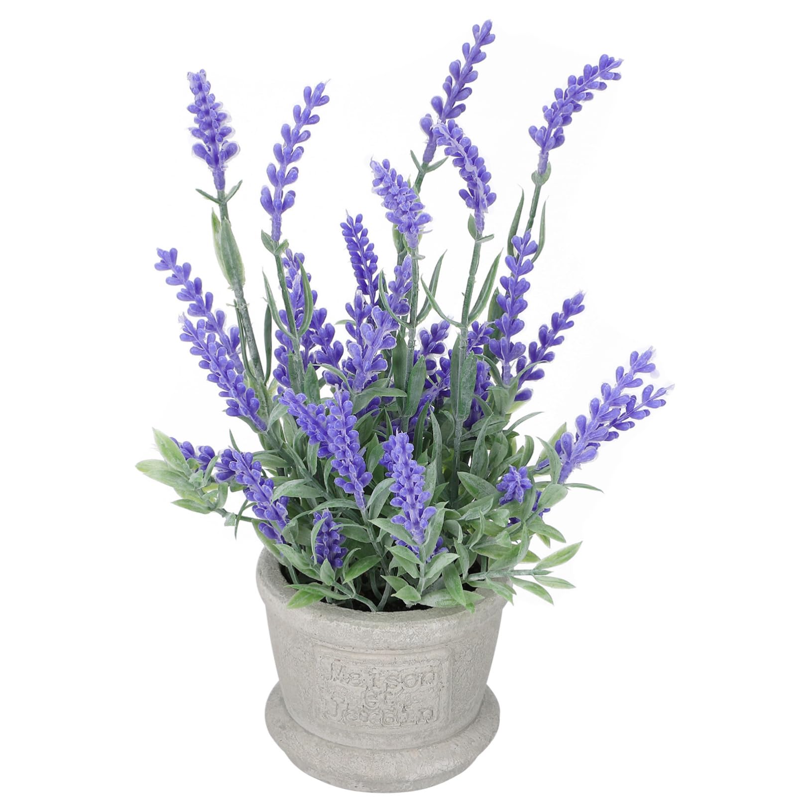 Artificial Flowers Plastic Lavender Arrangements in Pots for Decor 8.7 x 3.1Inch (Purple)