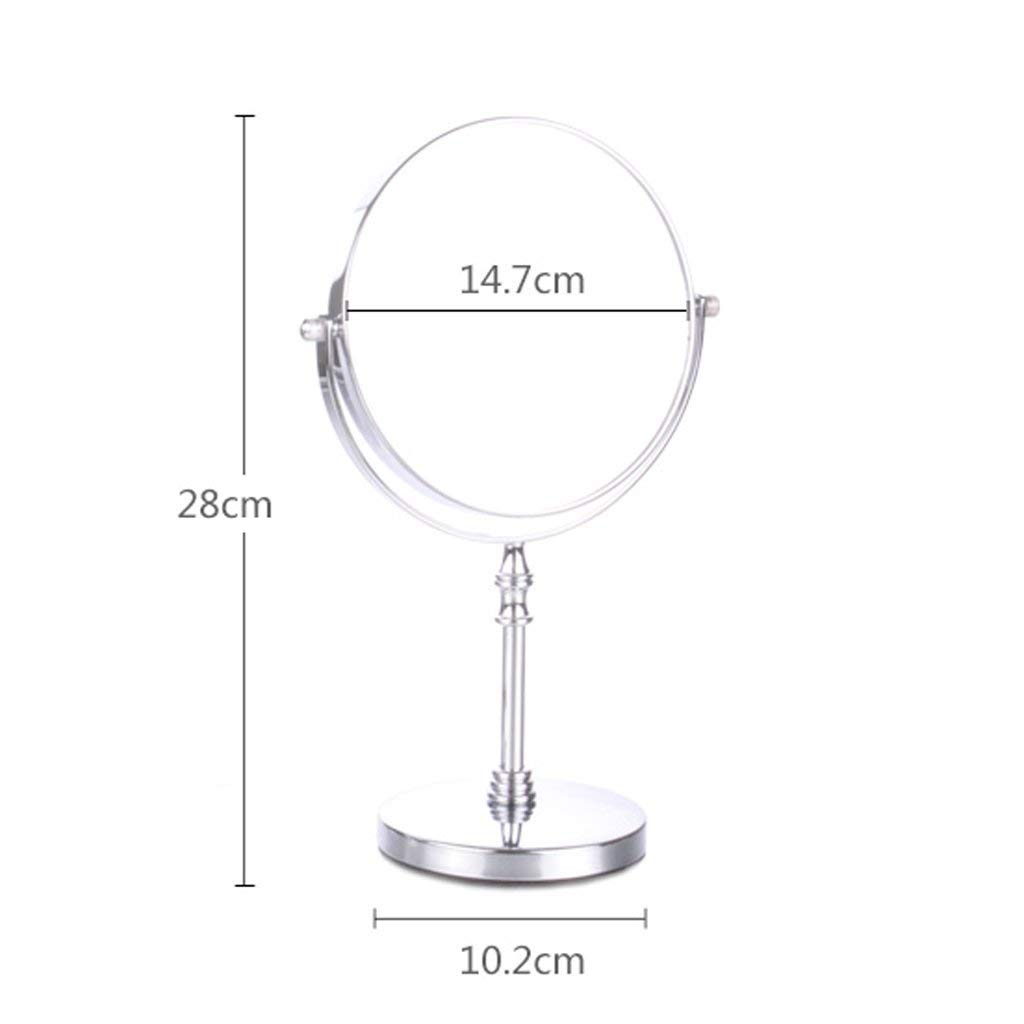 KONGZIR Bathroom Mirror Make-up Mirror Office Beauty Mirror with 3X Magnification and 360 deg; HD All-Round View; Princess Mirror Travel Portable Silver Rotation