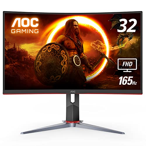 AOC C32G2 31.5-inch 1500R Curved VA Full HD 1ms 165Hz FreeSync Gaming Monitor (Renewed)