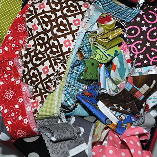 Designer Fabric Scrap Bag, Over 2 Yards Total, 100% Cotton Fabric