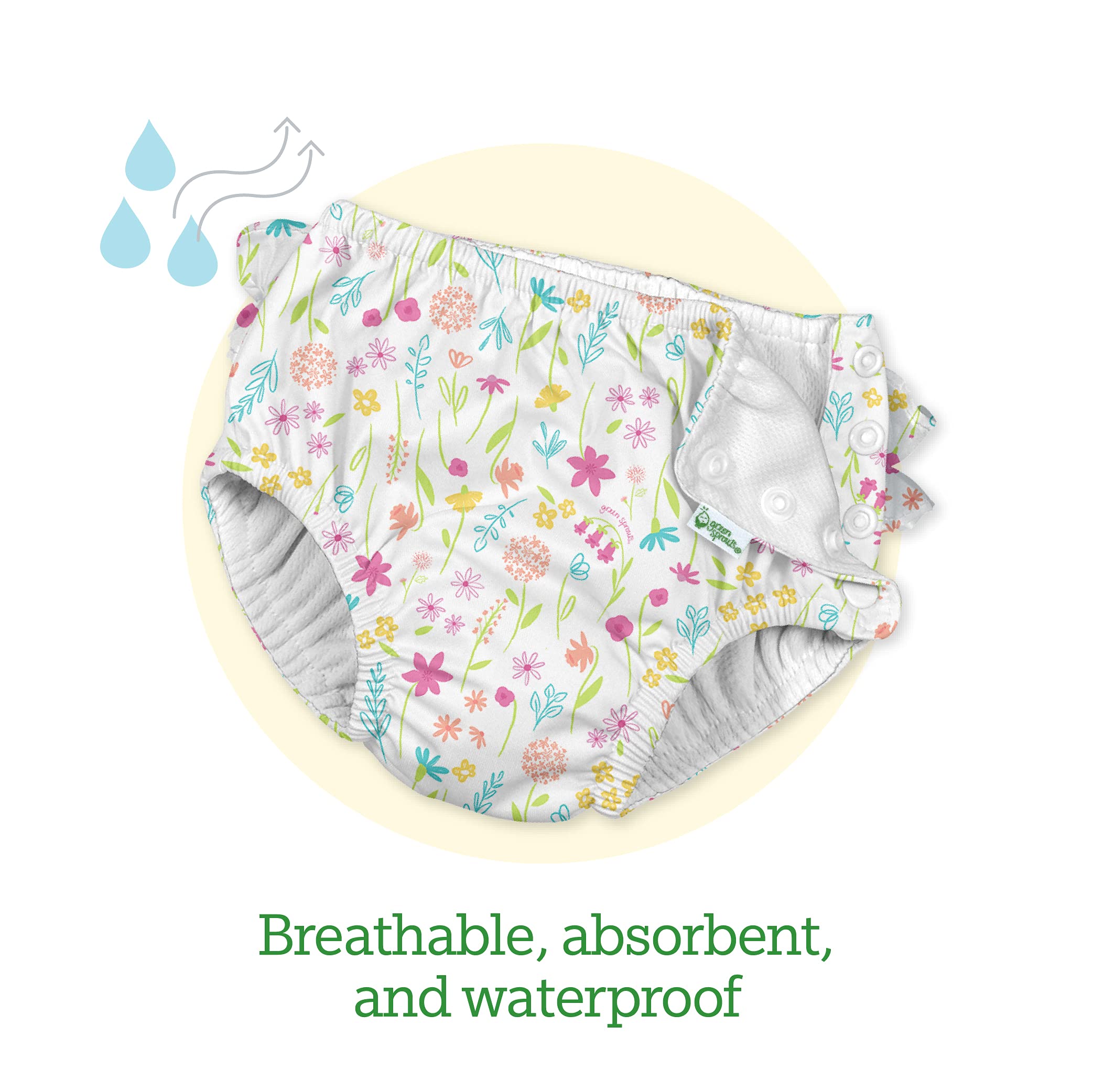 i Play Girls Reusable Absorbent Baby Swim Diapers Pink Butterflies 12 Months
