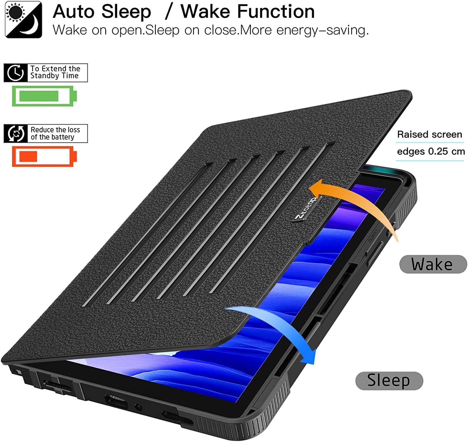ZtotopCase for Samsung Galaxy Tab A7 10.4 Inch Tablet 2020 (SM-T500/505/507),[6 Magnetic Stand Angles] Heavy Duty Highly Protective & Shock Absorption Cover with Auto Wake/Sleep, Black