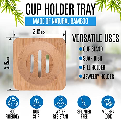 300 Ct 3 oz. Small Ecofriendly Disposable Paper Cups for Bathroom, Espresso Cups, with Ecofriendly Wooden Cup Holder and Biodegradable Small Bathroom Trashbags, Mouthwash Cups