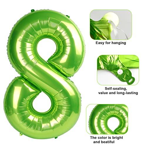 40 Inch Green Number 3 & Mini Dinosaur Balloon, 3rd 3 Years Old Birthday Decorations for Boy, Dinosaur Balloon for Three Rex Birthday Party Decorations, Large Number 13 for Party Decorations