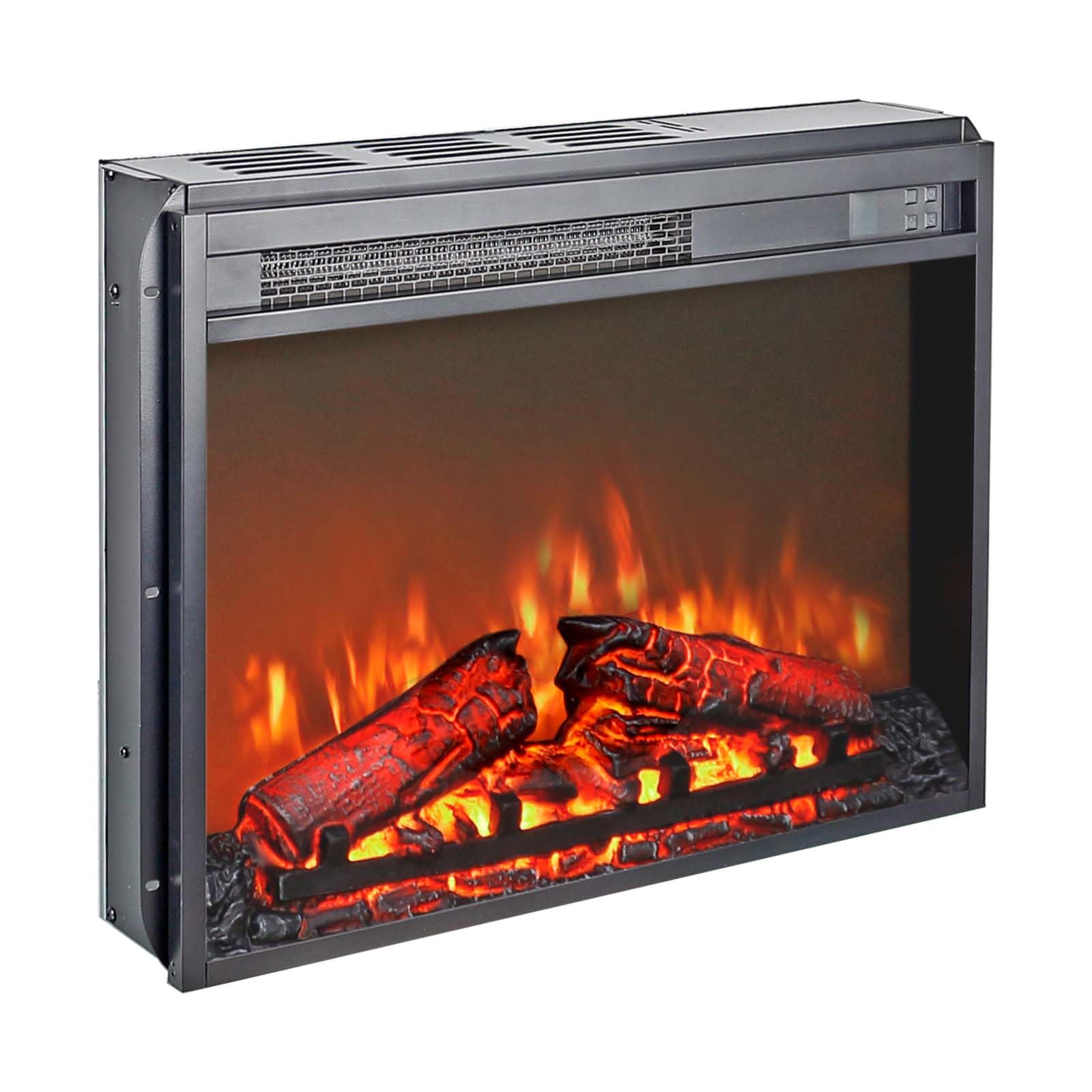 23" Electric Fireplace Insert, TV Stand Cabinet Recessed Fireplace Heater with Remote & Panel Control, 4 Flame Brightness, 8H Timer, Overheating Protection, 1400W Faux Fireplace for Home (23 inch)