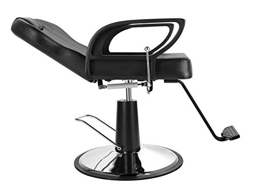 Eastmagic All Purpose Barber Chair Reclining Salon Chair for Hair Stylist Heavy Duty Base Black