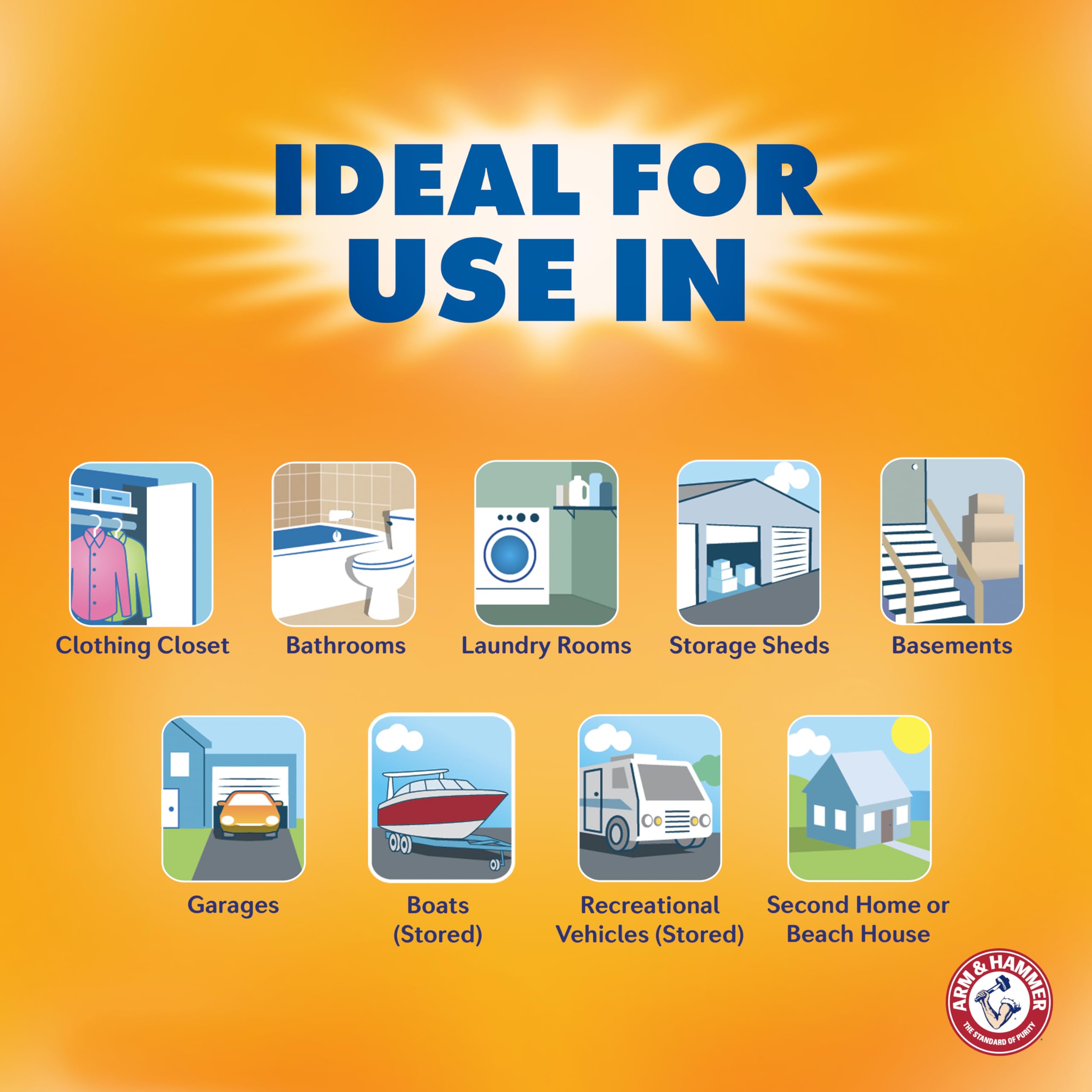 Arm & Hammer Fragrance Free Hanging Moisture Absorber Dehumidifier and Odor Eliminator 2 Pack - Traps Moisture for Fresher, Cleaner Air