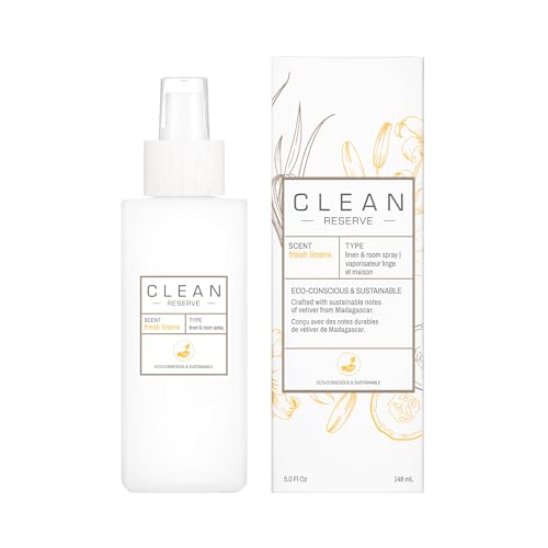 CLEAN RESERVE Home Linen & Room Spray | Aromatic Mist in Reusable Glass Vase | Gentle Vegan Formula | Perfect Freshener for Fabrics or Air | 5.0 oz/148 mL