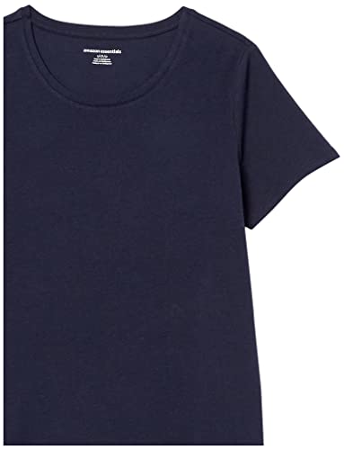 Amazon Essentials Women's Classic-Fit Short-Sleeve Crewneck T-Shirt, Pack of 2, Burgundy/Navy, Large