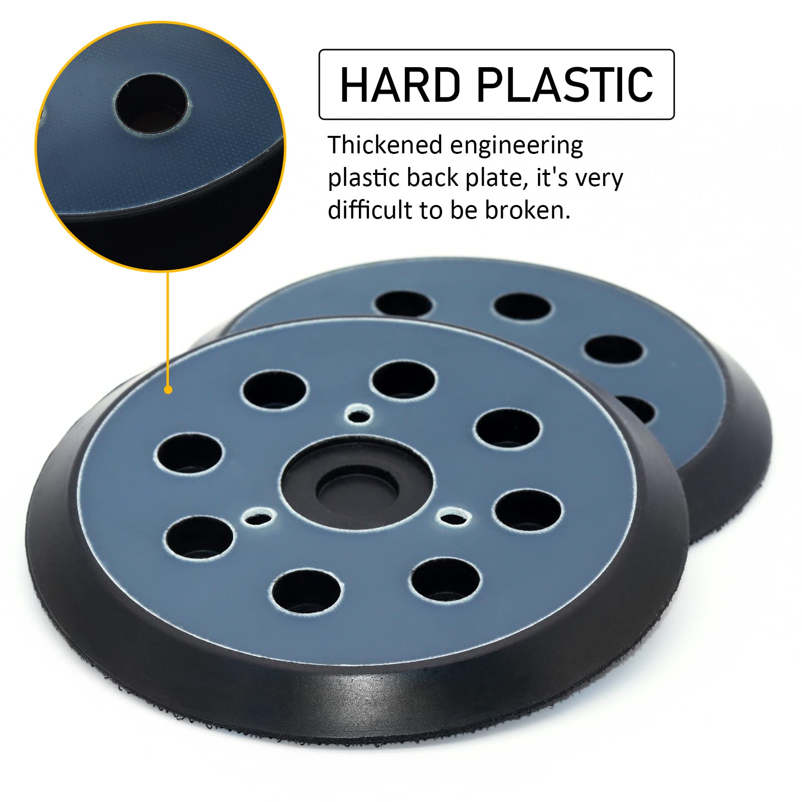 5 Inch 8 Hole Replacement Sander Pad, 4 Pack Hook and Loop Sander Replacement Sanding Pad Compatible with Makita BO5010, BO5030K, BO5031K, BO5041K Sanders