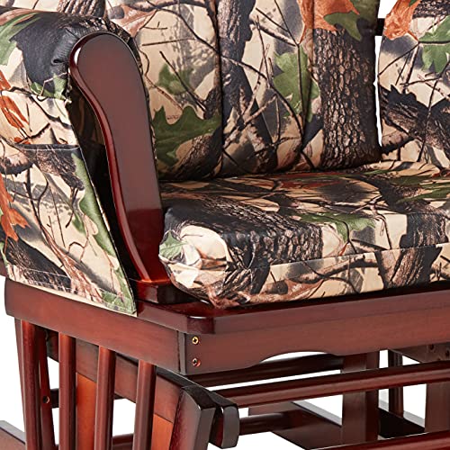 Artiva USA Wood Glider Chair and Ottoman Mircofiber Cushion Set