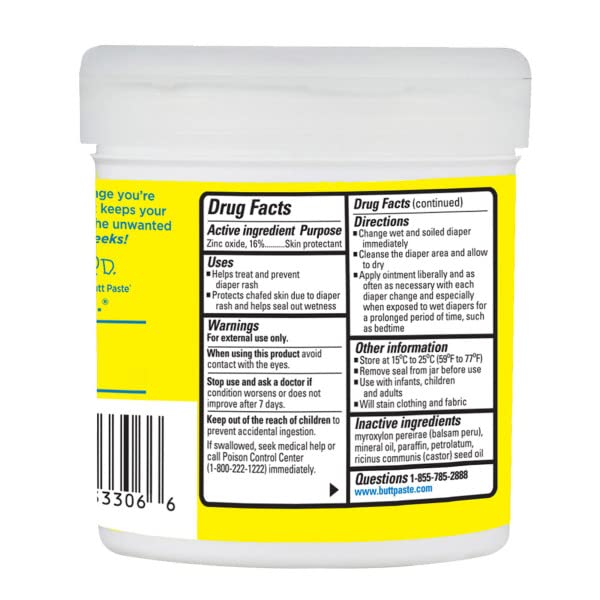Boudreauxs Butt Paste Diaper Rash Ointment, vmhyTX, Original - Contains 16% Zinc Oxide - Pediatrician Recommended - Paraben and Preservative-Free - 2Pack (16 Ounce)
