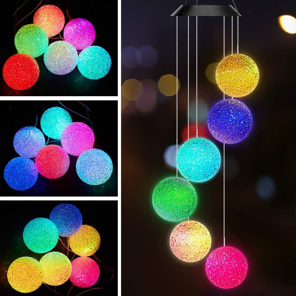 AceList Ramadan Decorations Solar Wind Chimes with Moon Star Lights Patterns, Moon Star Wind Chimes for Ramadan Mubarak Eid Decorations