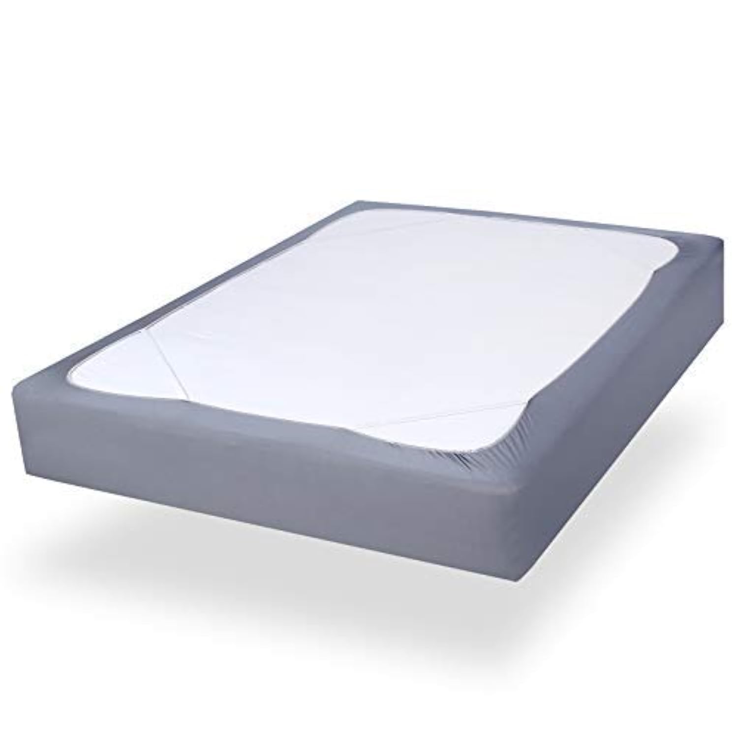Box Spring Cover Queen Size, Alternates for Bed Skirt, Smooth and Elastic Woven Material Wrap Around 4 Sides of The Box Spring, Wrinkle & Fading Resistant, Washable, Dustproof, Gray