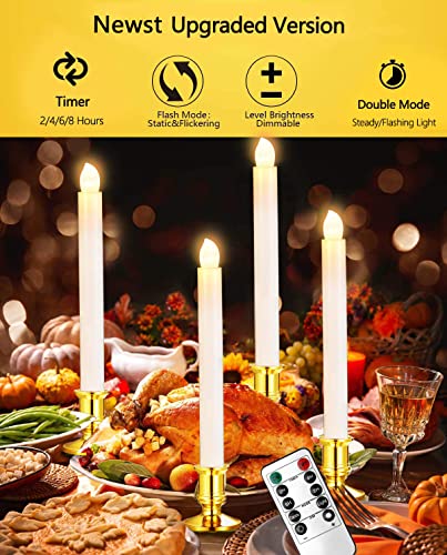 YAUNGEL Window Candles, 8 Pack LED Battery Operated Christmas Candles for Windows with Remote Timer Electric Candle Lights with Removable Candle Holders Suction Cups for Christmas Decorationsā¦
