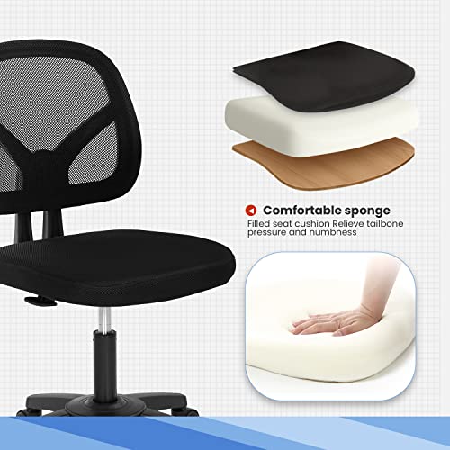 Computer Ergonomic Chair, Heavy Duty Metal Base Desk Chairs, Executive Adjustable Swivel Rolling Chair with Arms Lumbar Support Task Home Office Chair for Women, Men (Black, Set of 2)